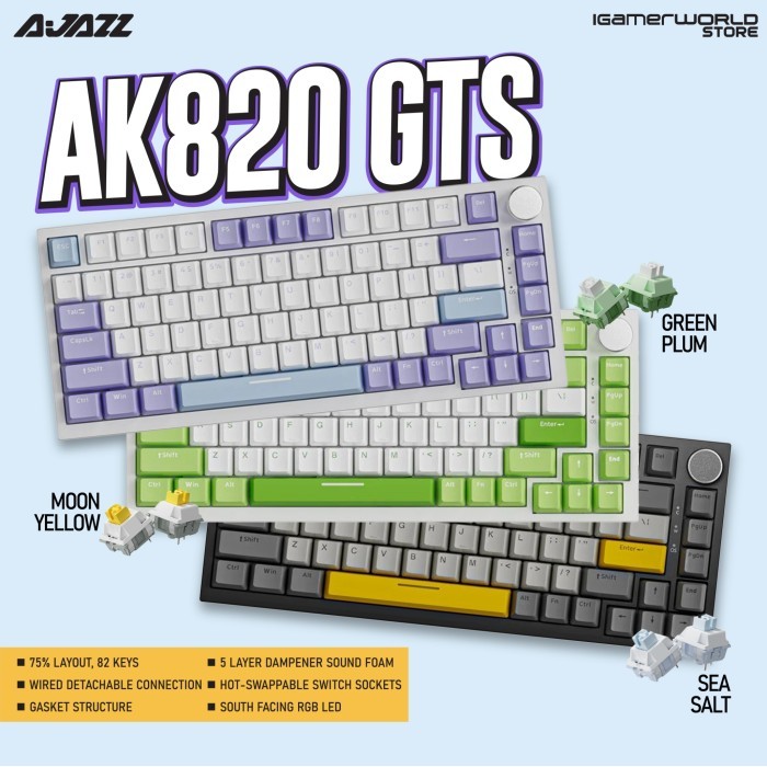 Jual Ajazz AK820 GTS 75% Gasket Mounted Mechanical Gaming Keyboard | Shopee Indonesia