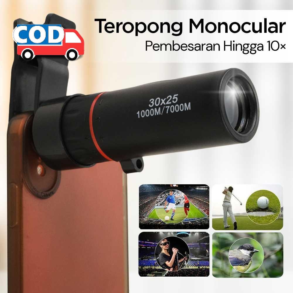 Jual Teropong Monocular Mini Zoom Telescope Compact 10X BAK4 Portable ...