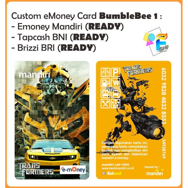 Jual Produk Baru!! Kartu eMoney eToll Tapcash BRIZZI edisi Bumblebee ...