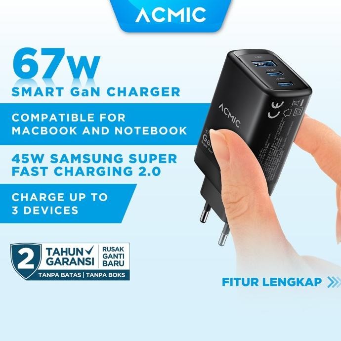 Jual Acmic Cpd65 Gan Type C 65W Kepala Charger Super Fast Charging ...