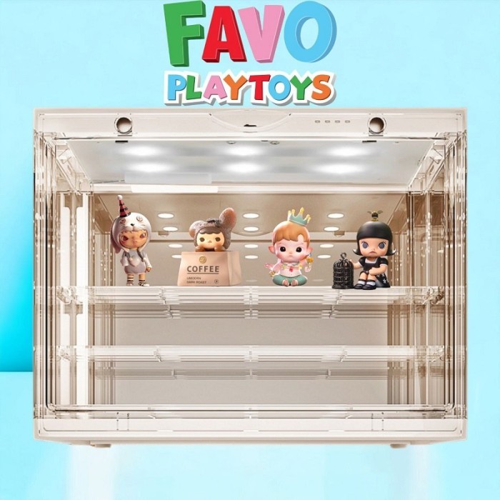 Jual PROMO! LED Acrylic Blind Box Storage Display Stand Case 3 Floors ...
