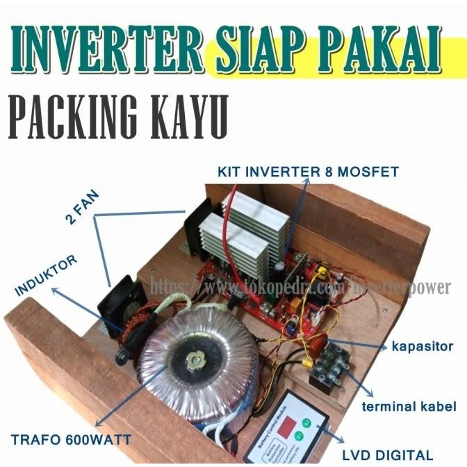 Jual 12V 600W paket LVD, TRAFO, INDUKTOR Inverter LF 8 mosfet TO247 ...