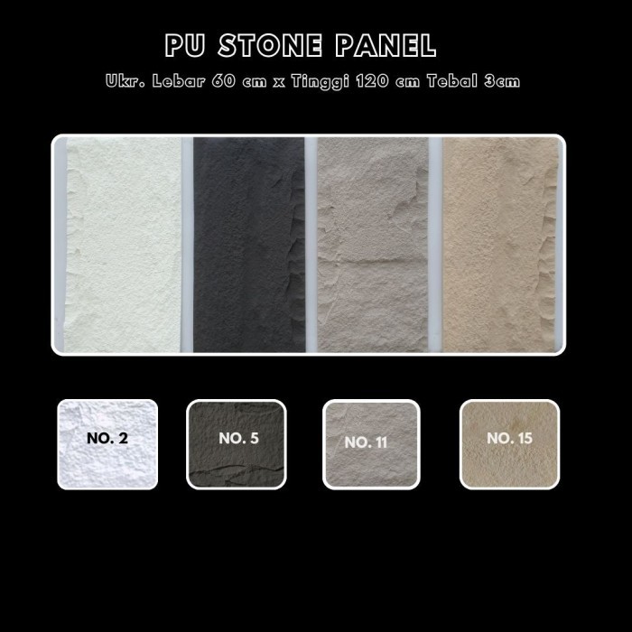 Jual Pu Stone Panel Batu Alam 3D Dinding Estetik Ukuran 60Cmx120Cm ...