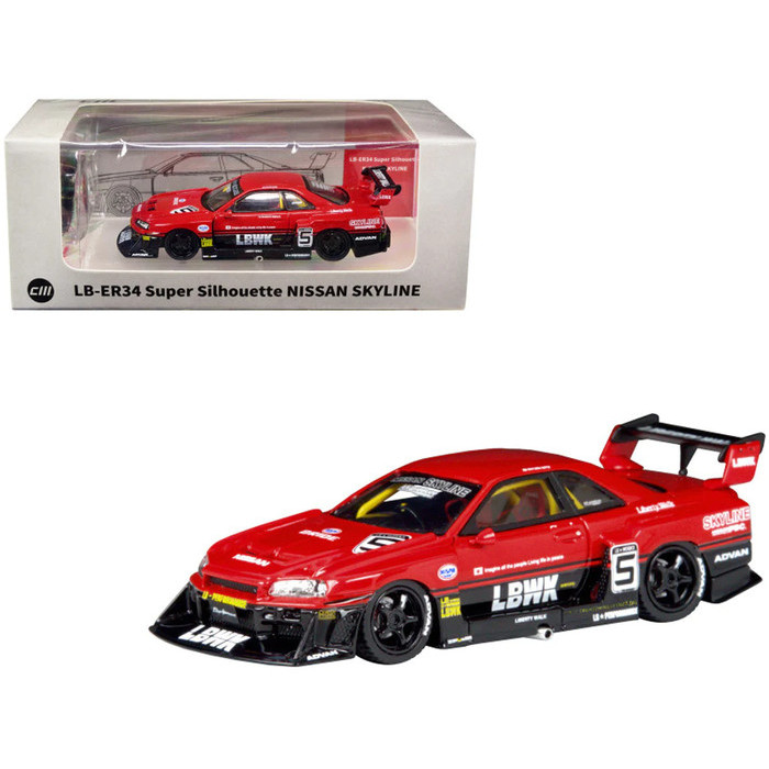 Jual 1/64 CM Model Nissan LBWK Skyline GTR R34 Super Silhouette Diecast ...