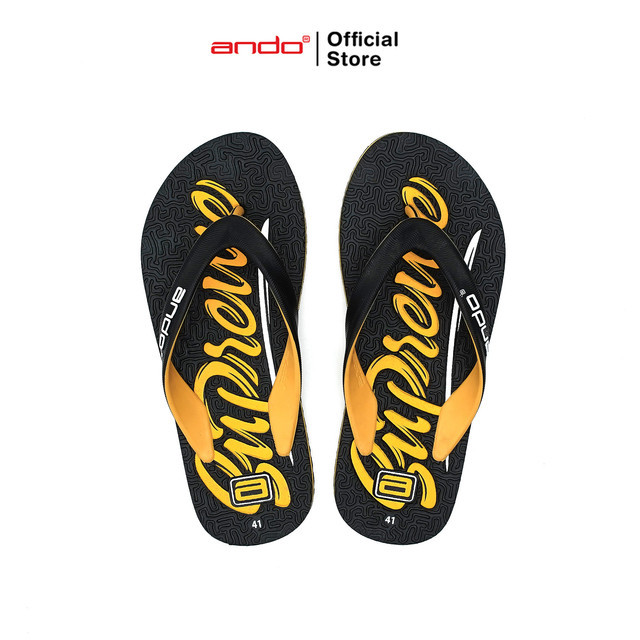 Jual Ando Official Sandal Jepit Salya Pria Dewasa - Hitam/Kuning ...