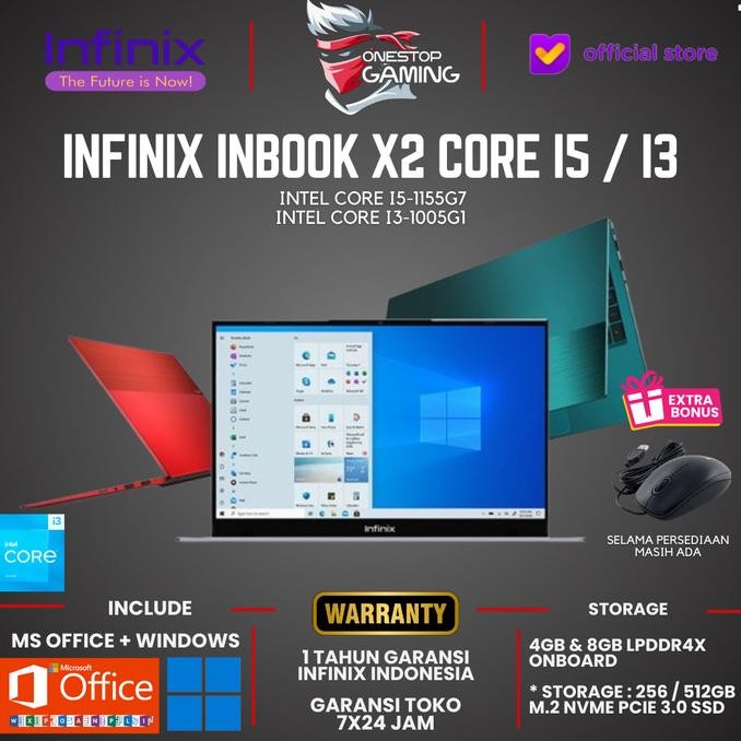Jual Laptop Infinix Inbook X2 Core I5 / I3 -1155G7 8Gb 512Gb Ssd Fhd ...