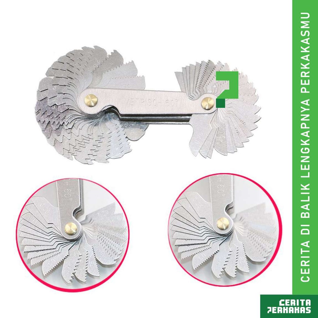 Jual Drat Suri 58 Blades CP / Mal Ulir / Thread Screw Pitch Gauge ...