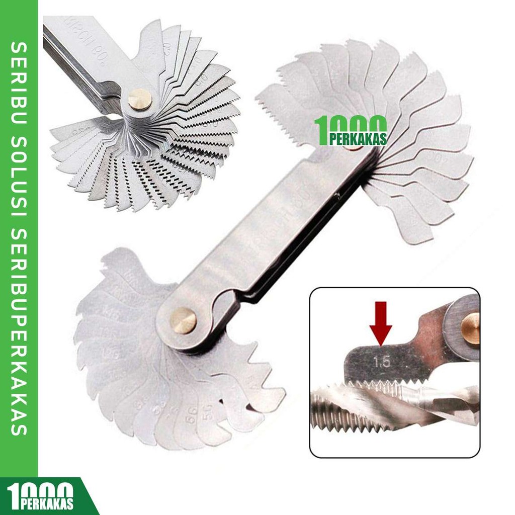 Jual 1P Drat Suri 58 Blades / Mal Ulir / Thread Screw Pitch Gauge ...