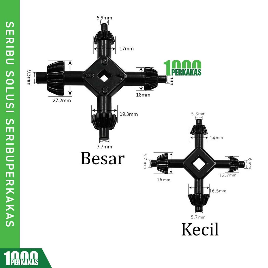 Jual 1P Kepala Kunci Bor 4 in 1 / Drill Chuck Key Universal / Tools ...
