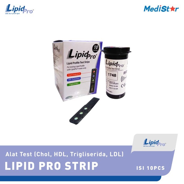 Jual LipidPro Test Strips Chol, HDL, Trigliserida, LDL Isi 10 Strip ...