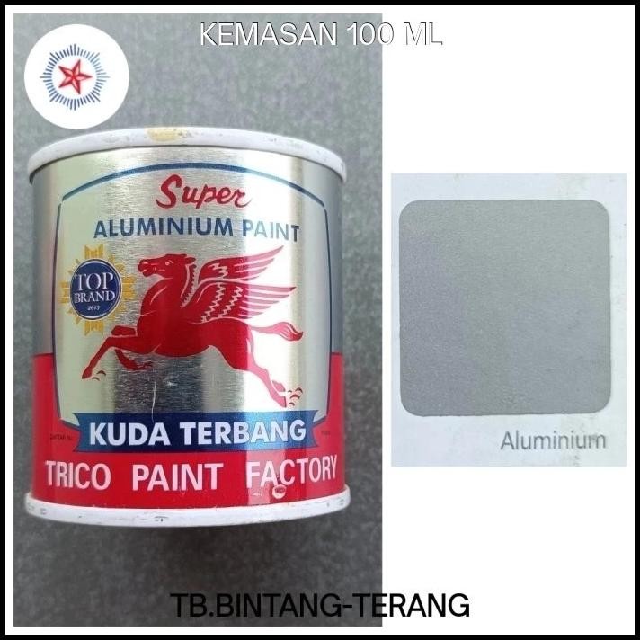 Jual Cat Minyak Kayu Besi Silver Perak Kuda Terbang 0.1 Liter Kaleng ...