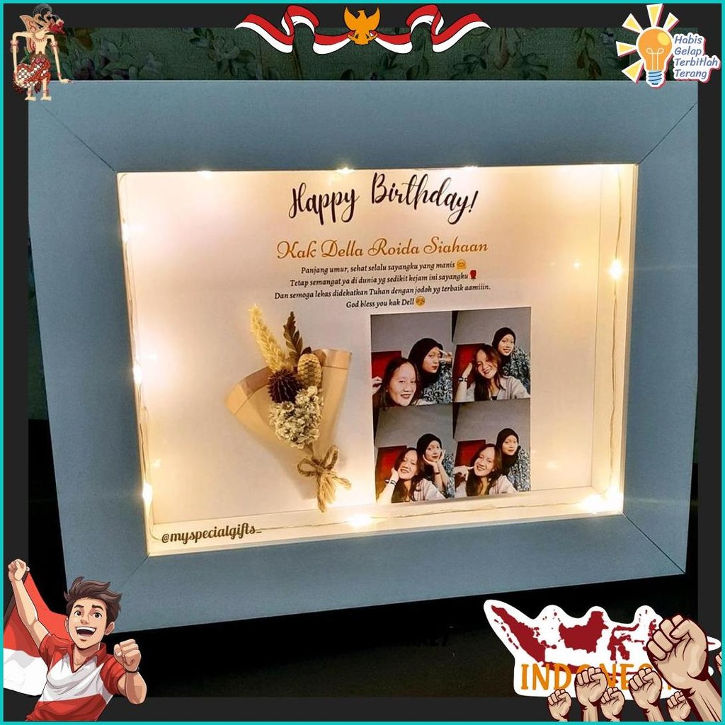 Jual Sehari Selesai! Pop Up Buket Edel Wis Foto Frame 3D Led / Lampu ...