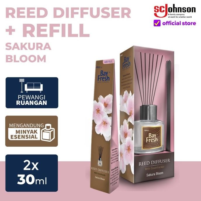 Jual Bayfresh Reed Diffuser Pengharum Ruangan + Refill - Sakura Bloom ...