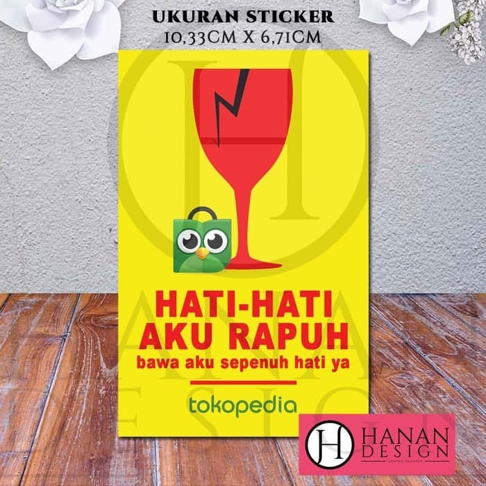 Jual Label Sticker Fragile - Motif Marketplace Tokopedia | Shopee Indonesia