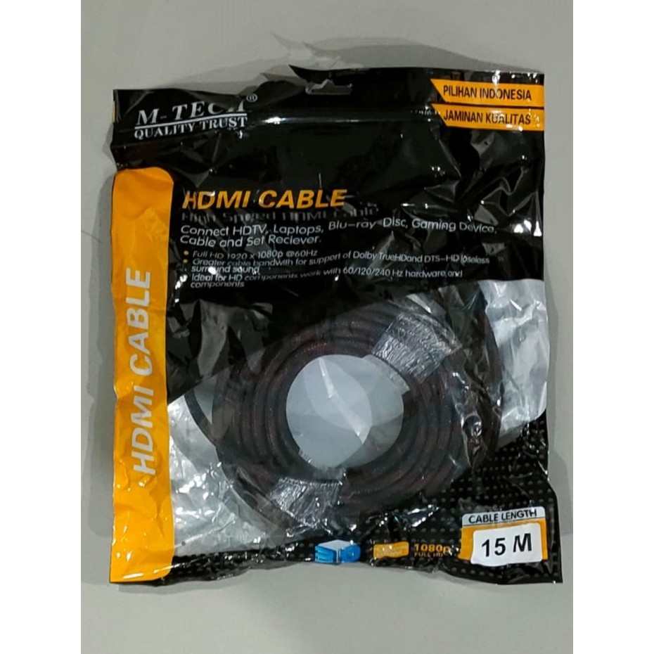 Jual Kabel HDMI to HDMI 15m jaring merk M-Tech 15 meter | Shopee Indonesia