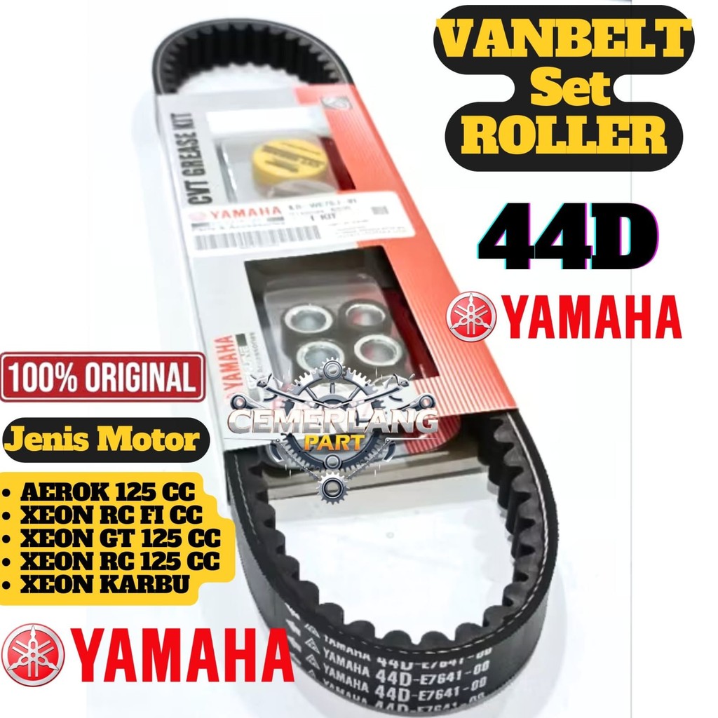 Jual V-BELT SET ROLLER 44D XEON RC FI, AEROK 125, XEON KARBU, XEON GT ...