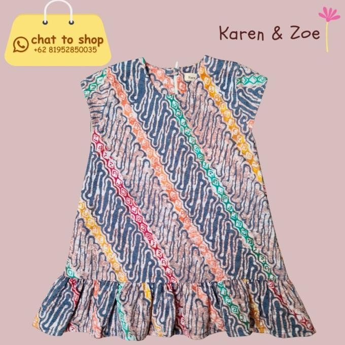 Jual Batik Anak - Bryony Dress - Wonogiren Parang Slobog - Grey ...