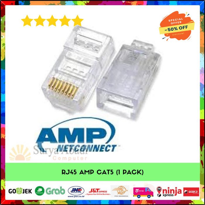 Jual RJ45 AMP CAT5 (1 PACK) | Shopee Indonesia