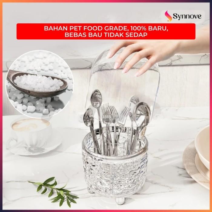 Jual TEMPAT SENDOK GARPU TERTUTUP BAHAN PET FOOD GRADE TEMPAT SENDOK ...