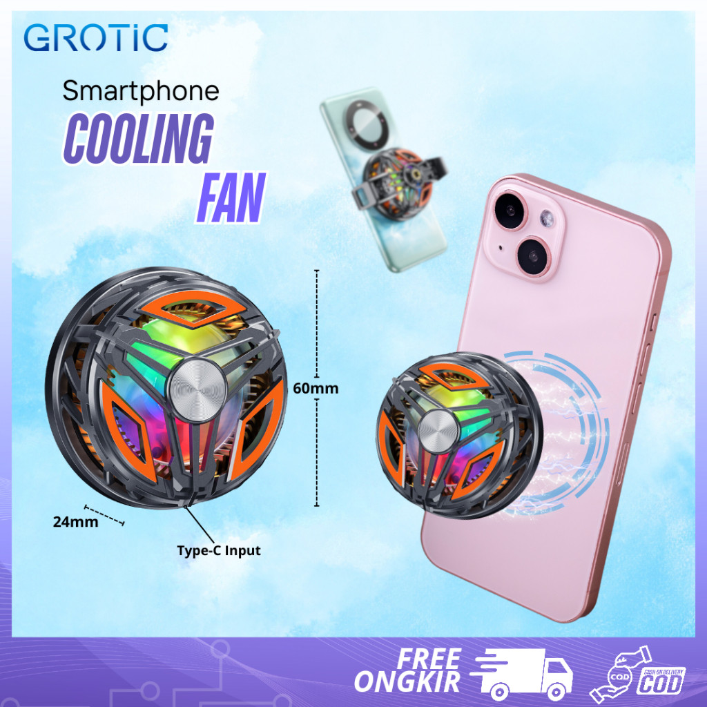 Jual GROTIC SMARTPHONE MAGNETIC COOLING FAN KIPAS PENDINGIN MAGNETIK ...
