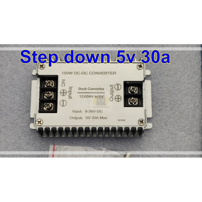 Jual Step down 12V 24V to 5V 30A DC StepDown Converter 150w maks input ...