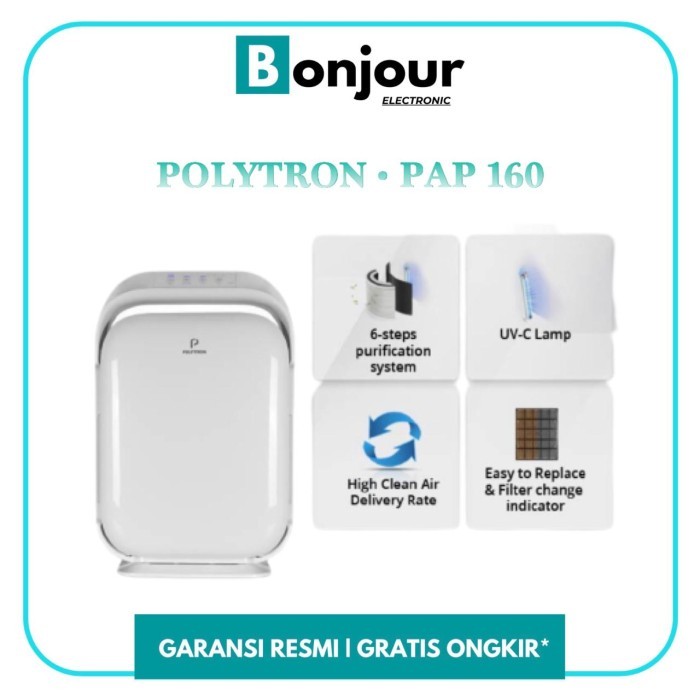 Jual Air Purifier POLYTRON PAP160 PAP-160 Air Purifier POLYTRON 60M2 ...