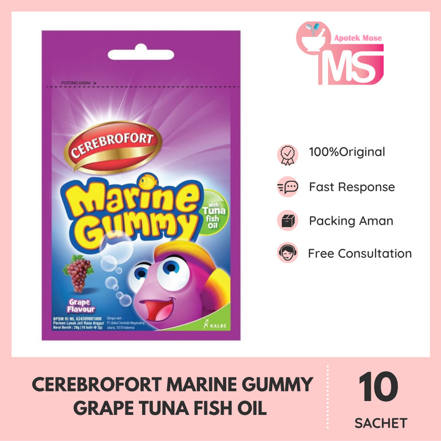Jual CEREBROFORT MARINE GUMMY GRAPE TUNA FISH OIL 10 GUMMY SACHET ...