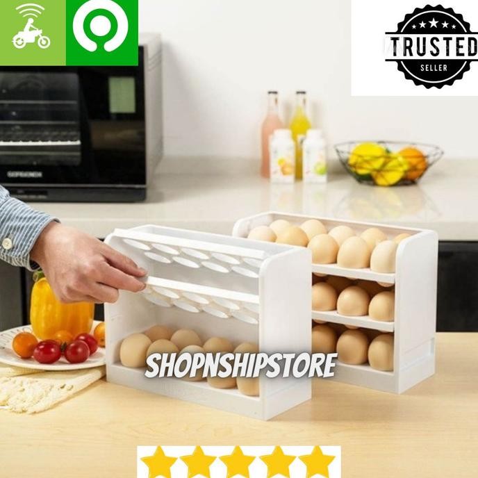 Jual Flip Egg Organizer / Rak 3 Susun Pintu Penyimpan Telur Untuk ...