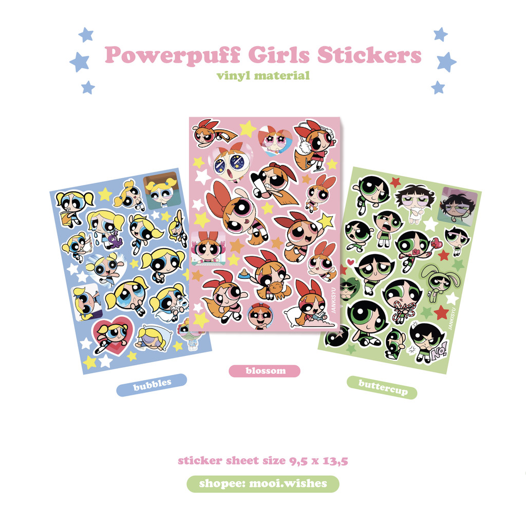 Jual Powerpuff Girls Sticker Sheet Deco Phone Laptop Journaling Penpal ...