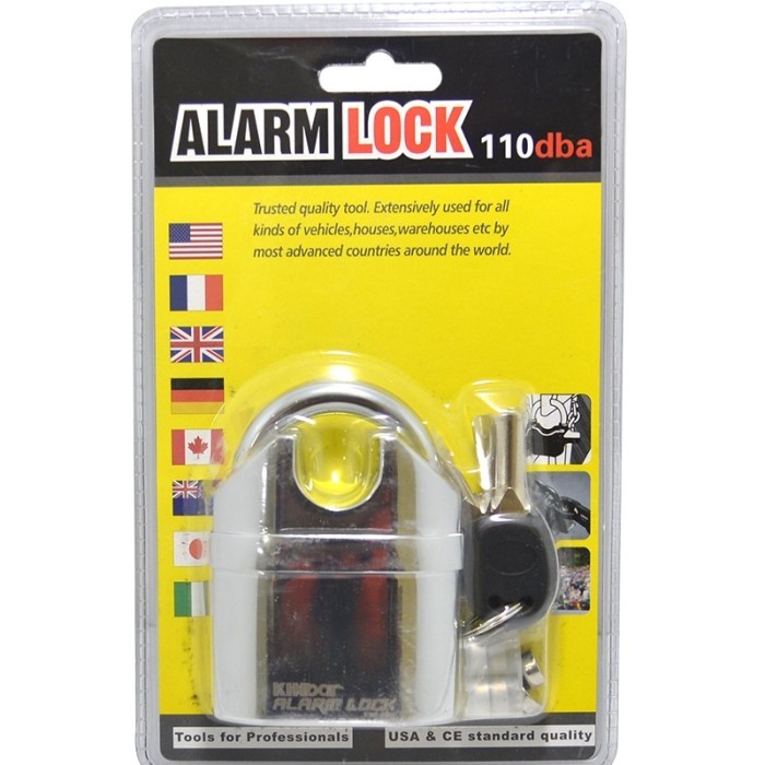 Jual GEMBOK ALARM KINBAR ANTI MALING / GEMBOK BUNYI SIREN ALARM 70MM ...