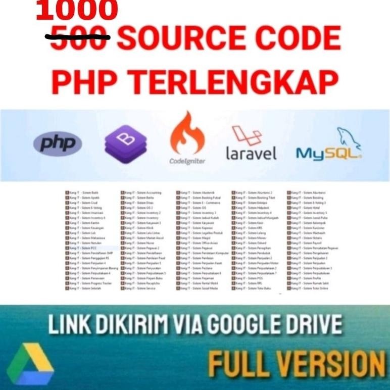 Jual ORIGINAL Source Code Program Aplikasi Dan Sistem Informasi Pemograman PHP Lengkap Dengan ...