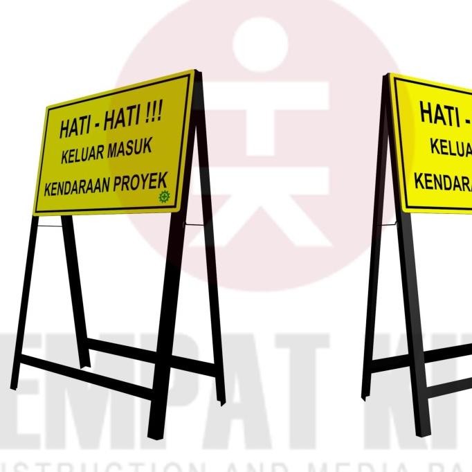 Jual RAMBU PROYEK, PLANG UKURAN 40X60 CM + TINGGI TIANG 1 M (BISA ...