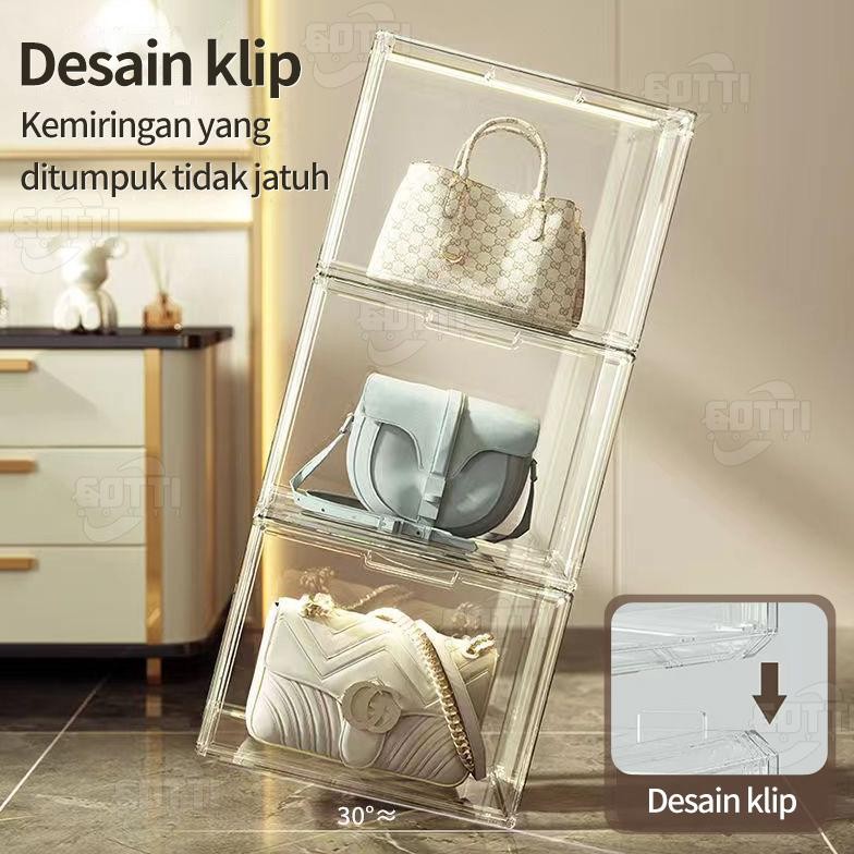 Jual Transparent Acrylic Storage Bags Organizer Kotak Penyimpanan Kotak ...