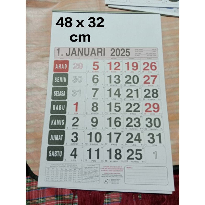 Jual kalender dinding 2025 almanak lengkap - kalender 12 lembar ...