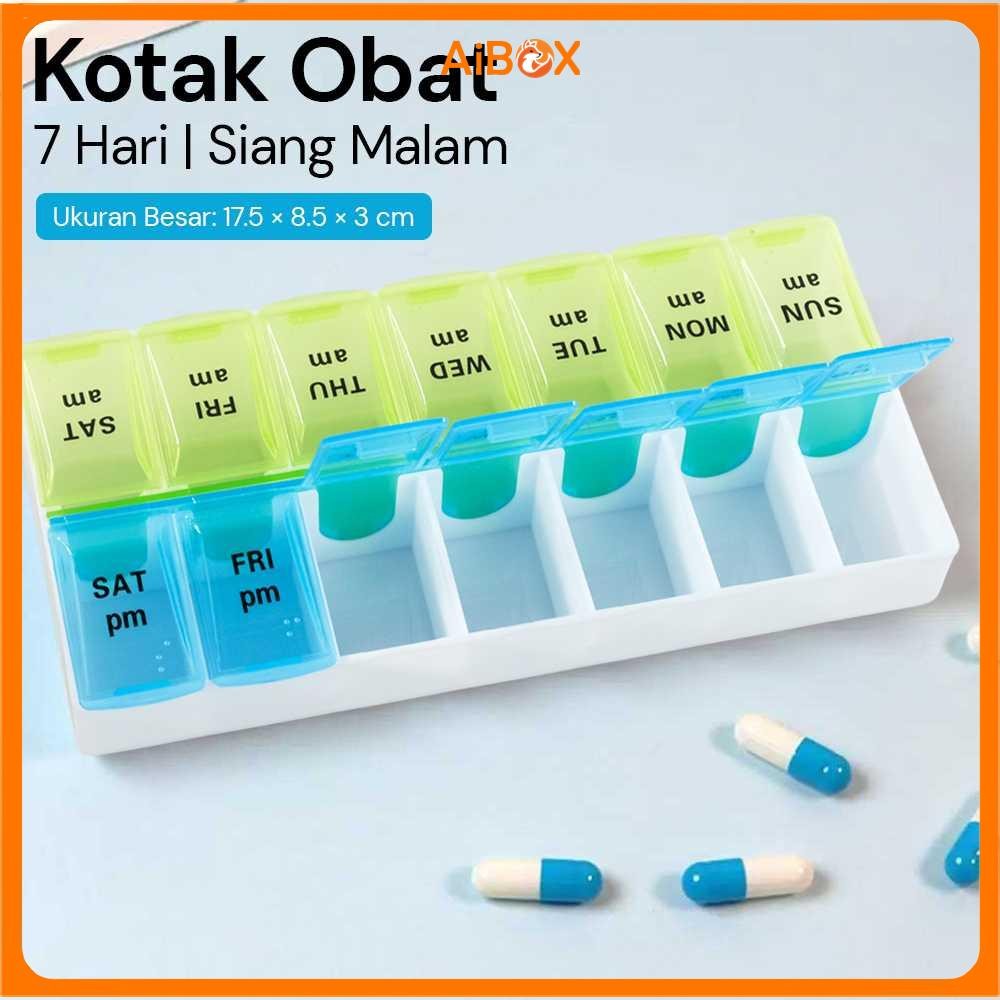 Jual AiBOX Kotak Obat 7 Hari Siang Malam Medicine Tablet Capsule ...