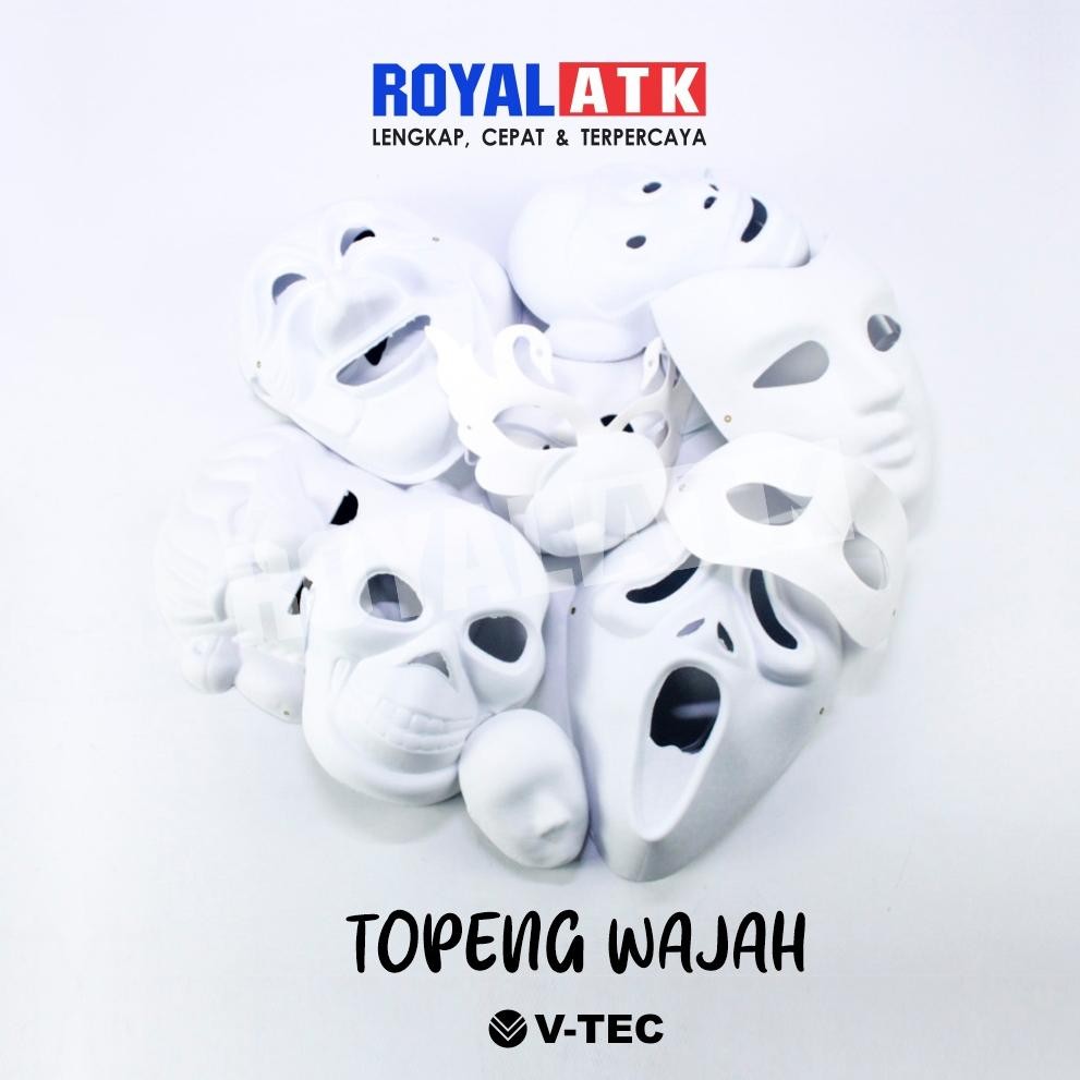 Jual Murmer Topeng Lukis Wajah Kertas Polos V-Tec Male Female / Vtec ...