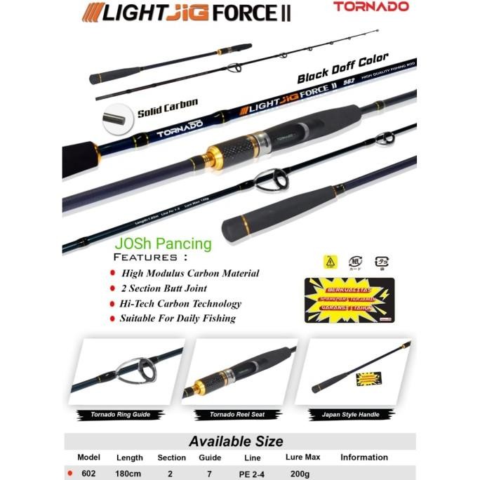 Jual BEBAS ONGKIR - Joran jigging Tornado light jig force II 180 cm PE ...