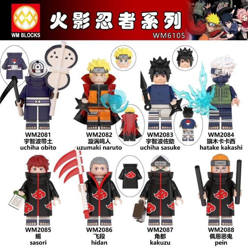 Jual Supersale Mainan Action Figure Naruto Akatsuki Wm6105 Sasuke ...