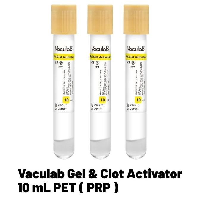 Jual Vaculab Gel & Clot Activator 10 ml PET Tube OneMed Isi 100 Pcs ...