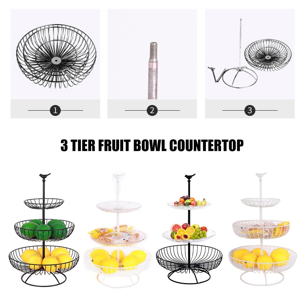 Jual *Rumah Tangga 3 Tier Buah Piring Buah Countertop Metal Buah ...