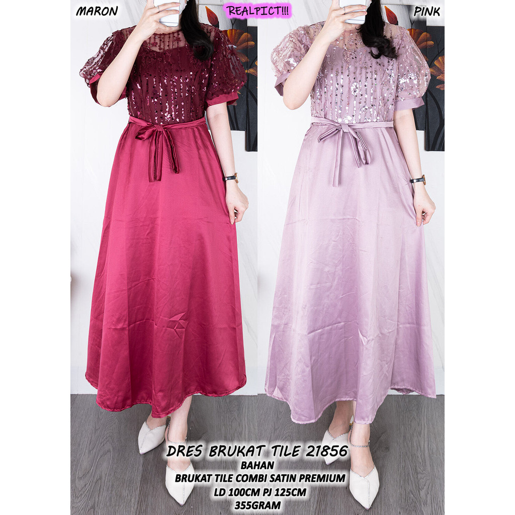 Jual DRES BRUKAT TILE 21856 (READY STOK) | Shopee Indonesia