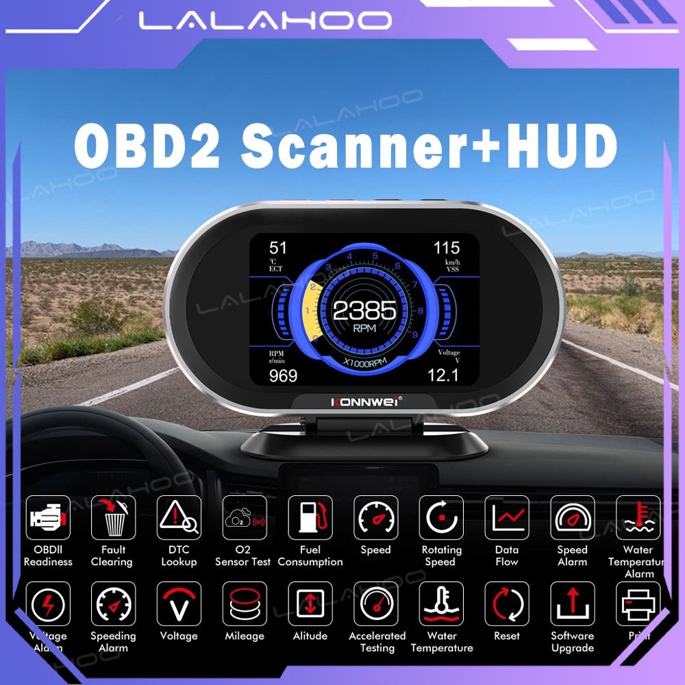 Jual KONNWEI KW206 2 IN 1 Mobil OBD2 Scanner & HUD Mobil Diagnosis ...