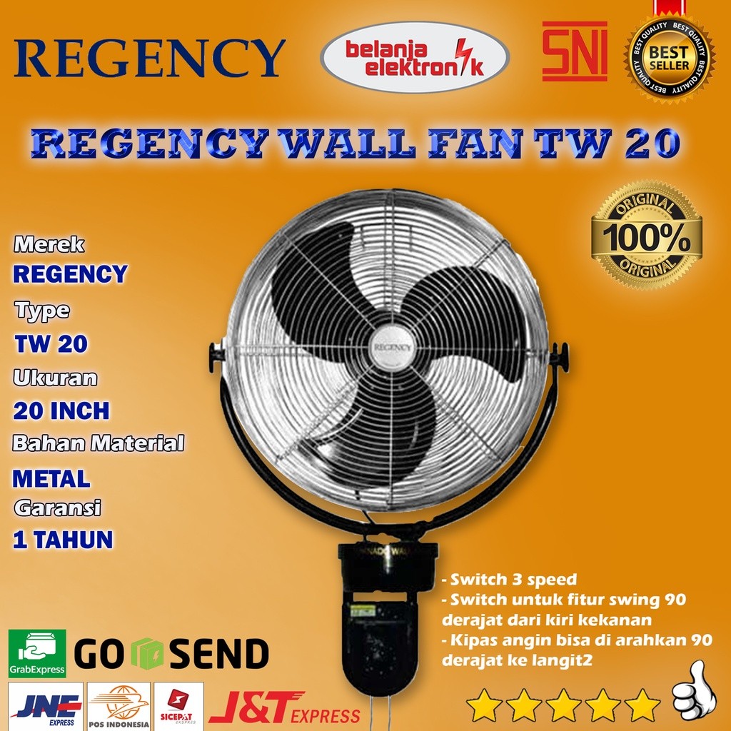 Jual KIPAS ANGIN DINDING TORNADO BESI WALL FAN 20 INCH REGENCY TW-20 / ZTW20 | Shopee Indonesia