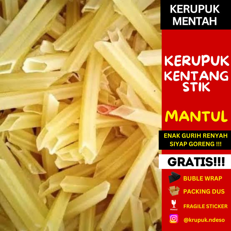 Jual KERUPUK STIK KENTANG Krupuk Potato Stick Mentah Cap Super ECHO ...