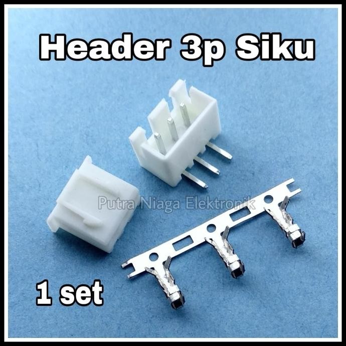 Jual Baru (1 Set) Konektor Header Siku 3 Pin 2.54mm JST XH 3p Male ...