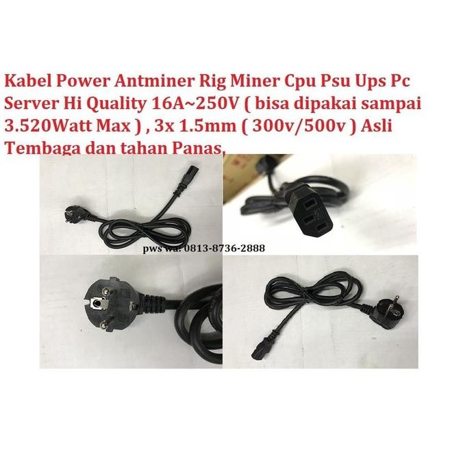 Jual Kabel Power Antminer Rig Miner Cpu psu ups pc server Hi Quality ...
