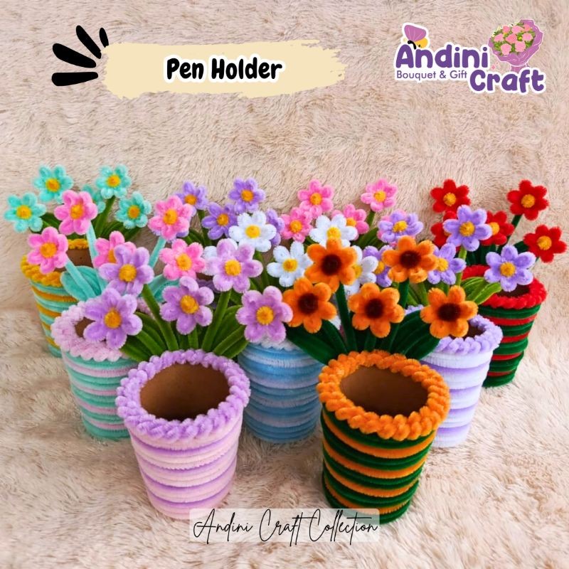 Jual Pen Holder Bunga Kawat Bulu | Bunga Kawat Bulu | Pipe Cleaner ...