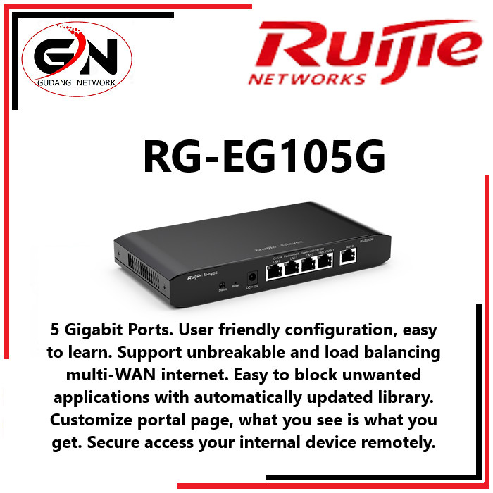 Jual RUIJIE REYEE RG-EG105G SERIES CLOUD MANAGED ROUTER | Shopee Indonesia