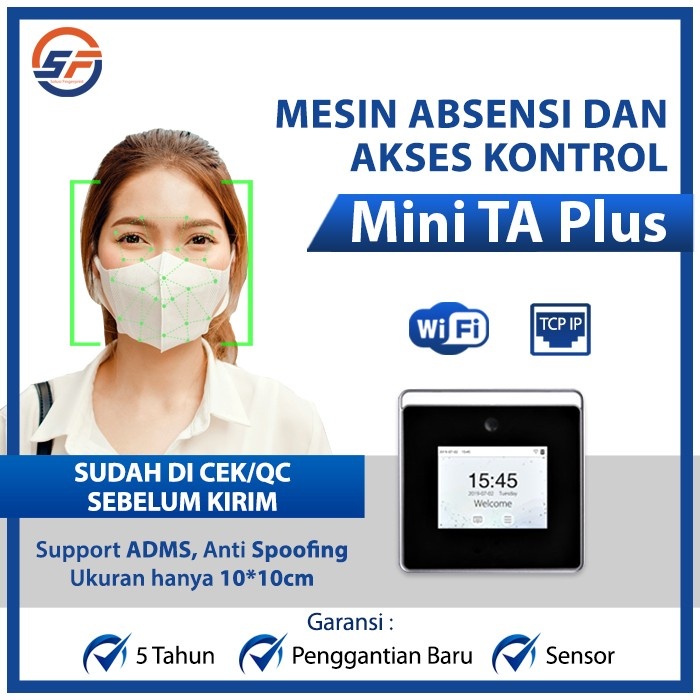 Jual ZKTeco Mini TA Plus Mesin Absen WiFi / TCP IP Akses Kontrol Wajah | Shopee Indonesia