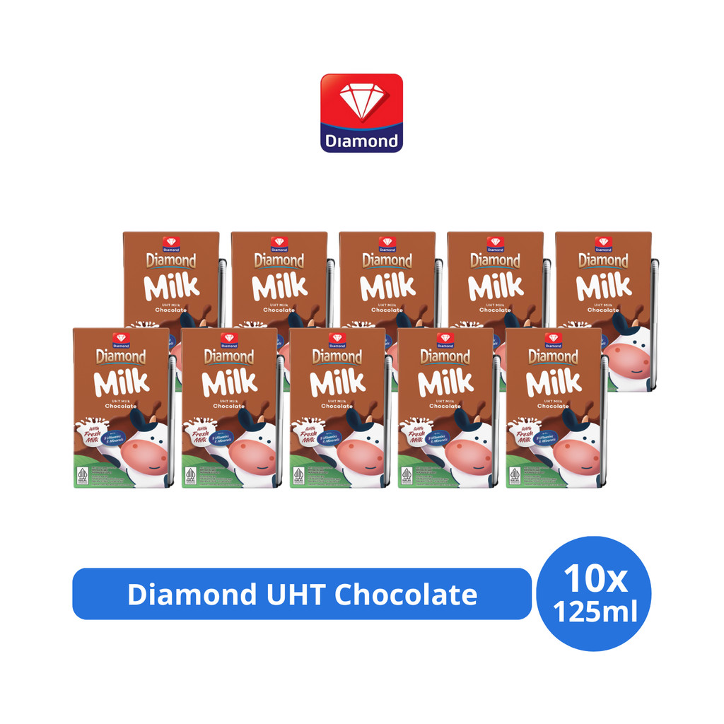 Jual Diamond Milk Susu UHT Chocolate 125ml x 10 pcs | Shopee Indonesia